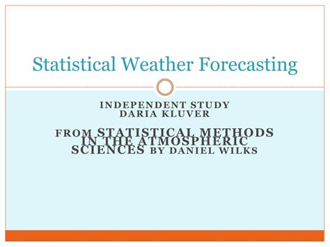 Ppt Statistical Weather Forecasting Powerpoint Presentation Free