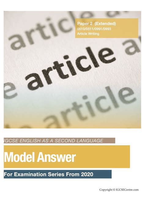 Igcse Exam Model Answers