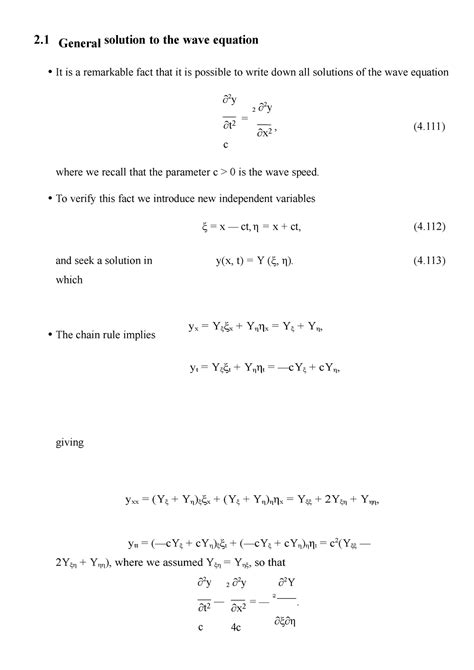 Fs Pde General Solution To The Wave Equation General Solution To The Wave Equation It