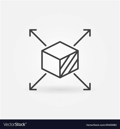 Cube Scale With Arrows Scalability Concept Linear Vector Image