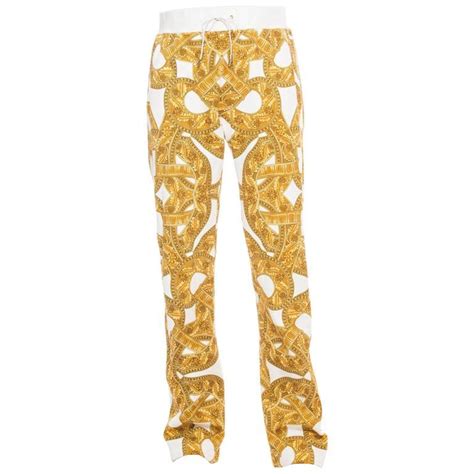 Versace Mens Chain Print Cotton Jogging Trousers Versace Tracksuit