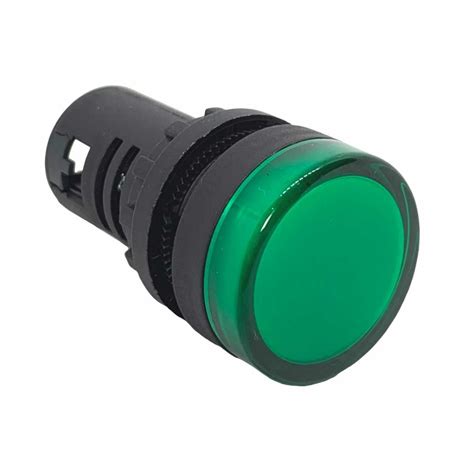 Green 22mm 24VAC DC Panel Mount Indicator Light IP65 Bright