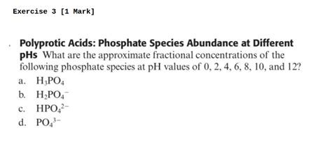 Solved Exercise Mark Polyprotic Acids Phosphate Chegg Com