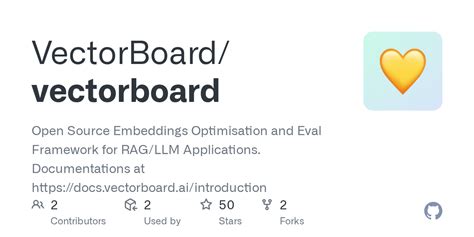 Github Vectorboardvectorboard Open Source Embeddings Optimisation And Eval Framework For Rag