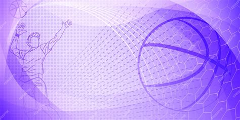 Premium Vector Basketball Themed Background In Purple Tones With Abstract Lines Meshes And