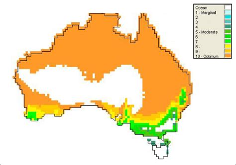 2 Hotspots Climatic Suitability And Exclusion Map For Australia Using Download Scientific