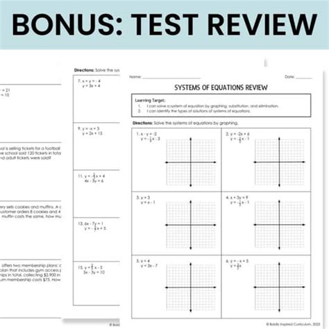 Systems Of Equations Notes And Worksheets Substitution Elimination