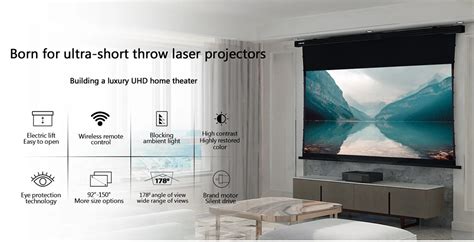 Screen Pro Inch Tab Tensioned Projection Screen Ust Alr Ambient Light Rejecting