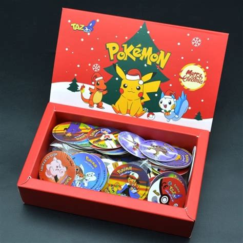 Kotak Pokemon Pikachu Tazos Pogs Plastik Stroke Bulat Trainer Koleksi Ash Kartu Bermain Cheetah