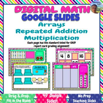 GOOGLE SLIDES MATH Arrays Multiplication DIGITAL DISTANCE LEARNING