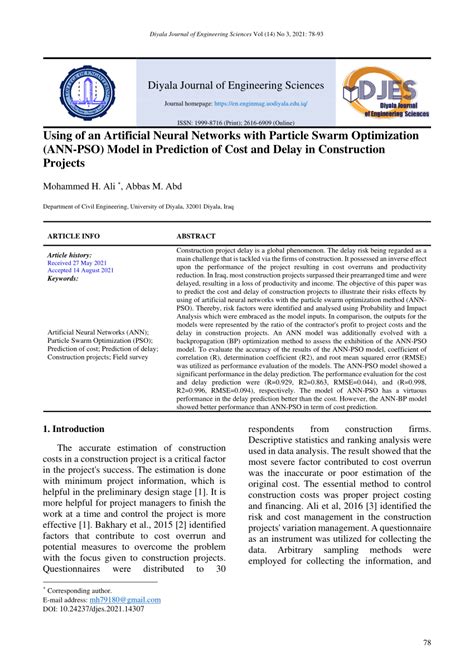 Pdf Using Of An Artificial Neural Networks With Particle Swarm Optimization Ann Pso Model In