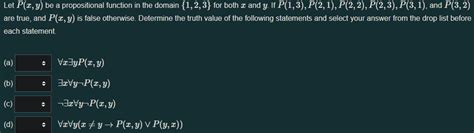 solved let p x y be a propositional function in the domain