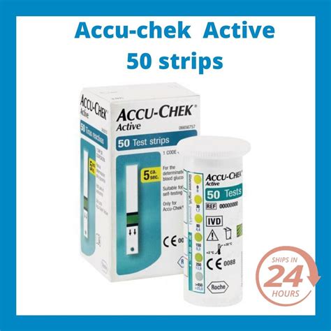 พร้อมส่ง Accu Chek Active Test Strips 50 Pieces Box Accu Chek แผ่นวัดระดับน้ำตาลในเลือด 50 ชิ้น