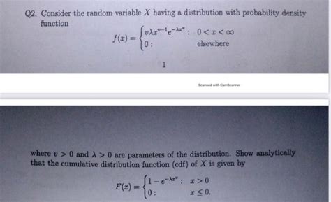 Solved Q2. Consider the random variable X having a | Chegg.com