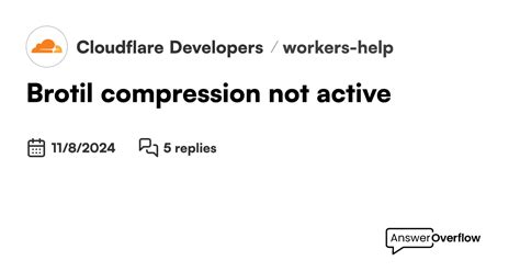 Brotil Compression Not Active Cloudflare Developers