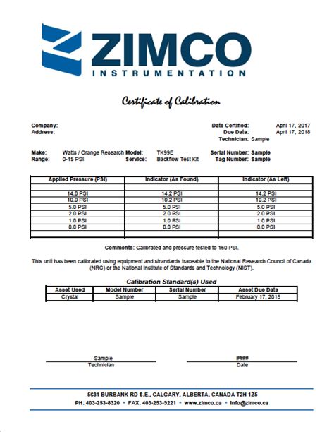 Backflow Test Kit Certification Zimco Instrumentation Inc