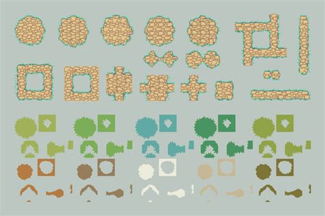 Pixel Path And Road Top Down Tileset By Free Game Assets Gui Sprite