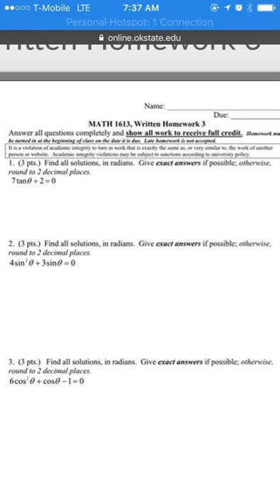 solved find all solutions in radians give exact answers if