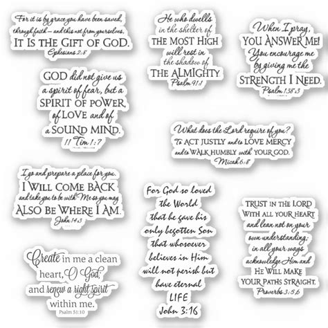 Bible Verse Cutouts Sticker Zazzle Scripture Lettering Bible