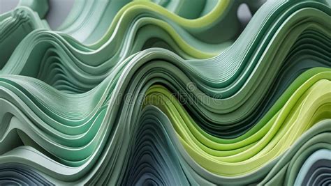 Abstract Waves Of Green Paper Layers Stock Illustration Illustration