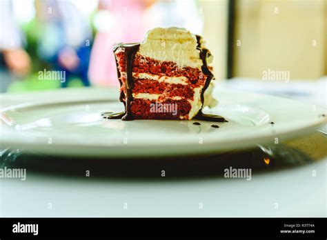 Piece Of Delicious Chocolate Cake On Plate Deserved Dessert For Sweet