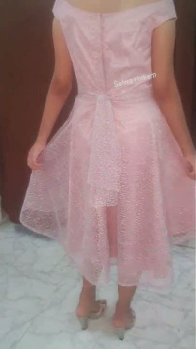 فستان اف شلدر قصير من الامام وطويل من الخلف تصميمي Youtube