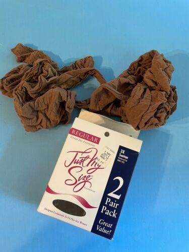 Vintage Just My Size Regular Pantyhose 3x Suntan Size 3x Reinforced Toe