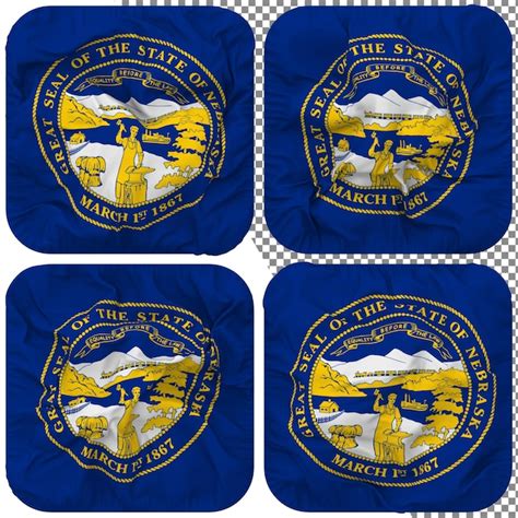 Premium Psd State Of Nebraska Flag Squire Shape Isolated Different