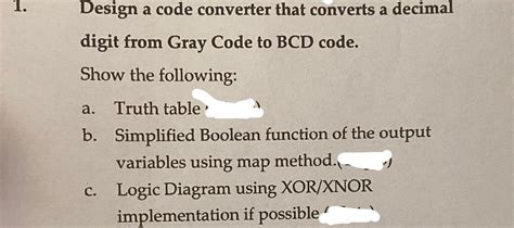 Answered Design A Code Converter That Converts A Bartleby