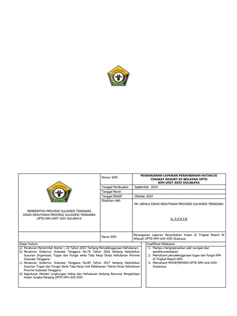 Flowchart Sop Penanganan Laporan Kegiatan Pembalakan Liar Pdf