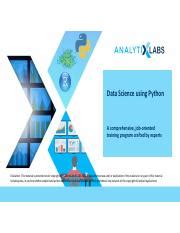 AnalytixLabs Data Science Using Python3 Pdf Data Science Using Python A Comprehensive Job