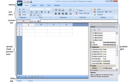 understanding the spread designer interface