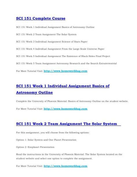 SCI 151 Complete Course Files