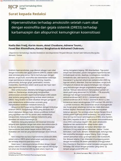 Hypersensitivity To Amoxicillin Fr Id Pdf