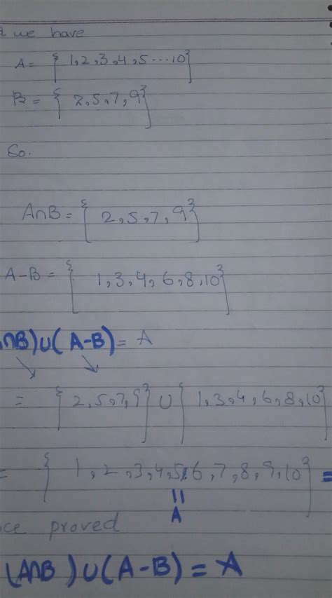 Show That AnB U A B A Brainly In