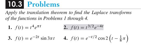 solved 10 3 problems apply the translation theorem to find