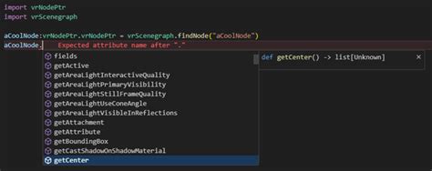 solved vred python script in vscode autocompletion and linting