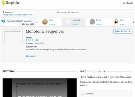 sophia monotonic sequences lesson 1 instructional video for 9th