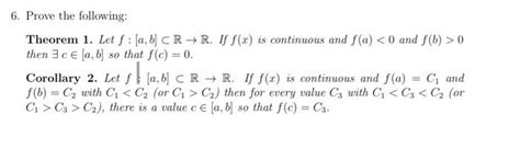 Solved Prove The Following Theorem 1 Let F [a B]⊂r→r If