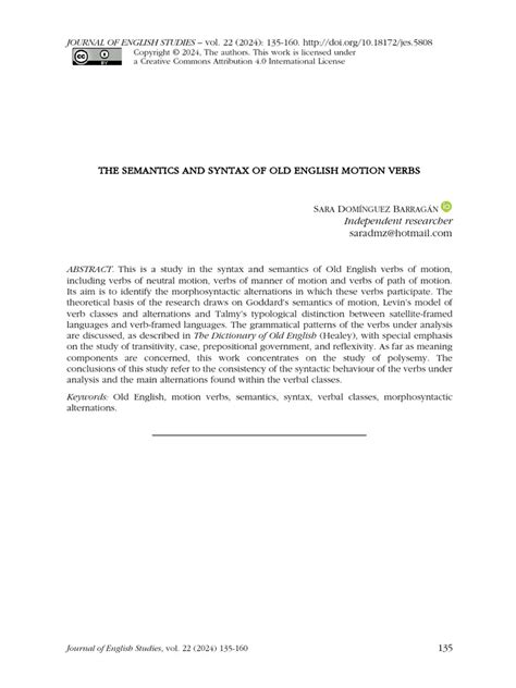 Semanticsandsyntaxofoldenglishmotionverbs Pdf Syntax Semantics