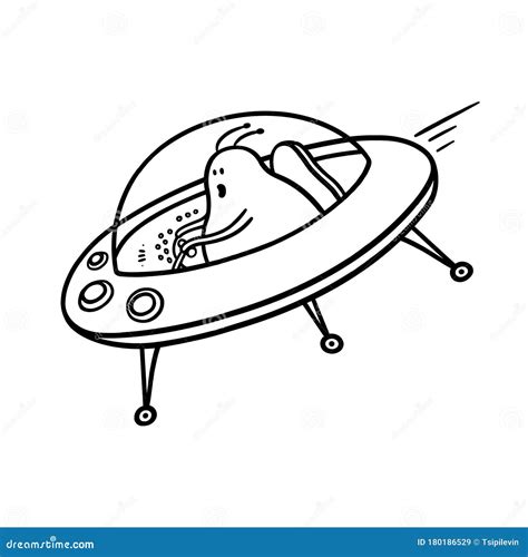 Spaceship Outline Linear Flying Rocket Vector 92806389 Spaceship Outline Linear Flying Rocket Vector 92806389