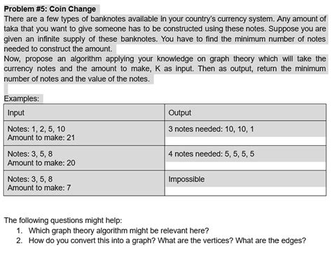 Solved Problem 5 Coin Change There Are A Few Types Of Chegg Com
