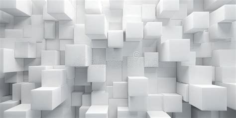 Abstract 3d White Cubes Background Geometric Pattern Texture Stock Illustration Illustration
