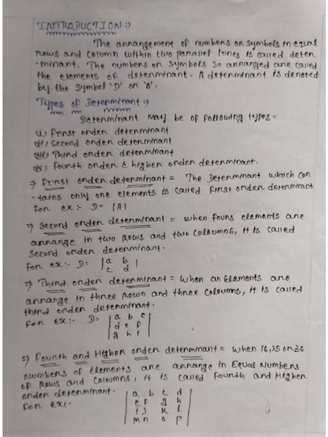 Project On Properties Of Determinants Pdf