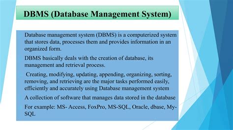 8 Database Management System With Ms Accesspptx