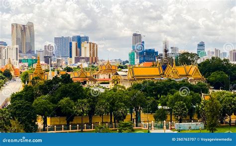 Royal Palace With Skyline Phnom Penh Cambodia Stock Image Image Of