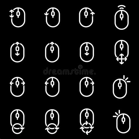 set of simple icons on a theme computer mouse control gestures