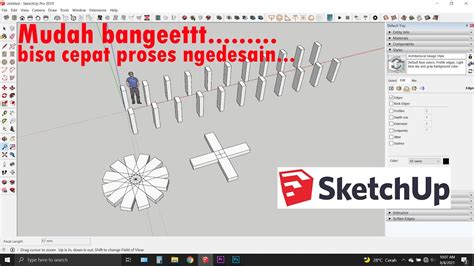 Tutorial Mengcopy Objek Array Divide Sketchup Youtube
