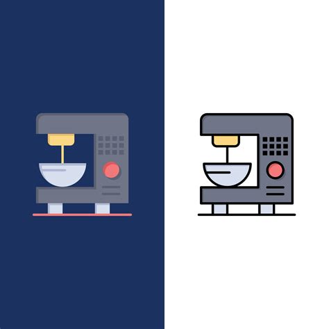 Coffee Electric Home Machine Icons Flat And Line Filled Icon Set Vector Blue Background 13178305