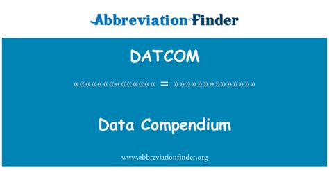Datcom は データの大要 Data Compendium を表します